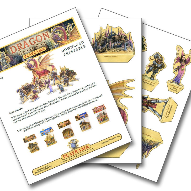 Dragon Great Red Play Set Printable - Etsy
