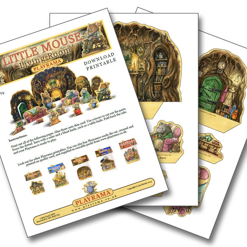 Little Mouse Living Room Play Set Printable - Etsy