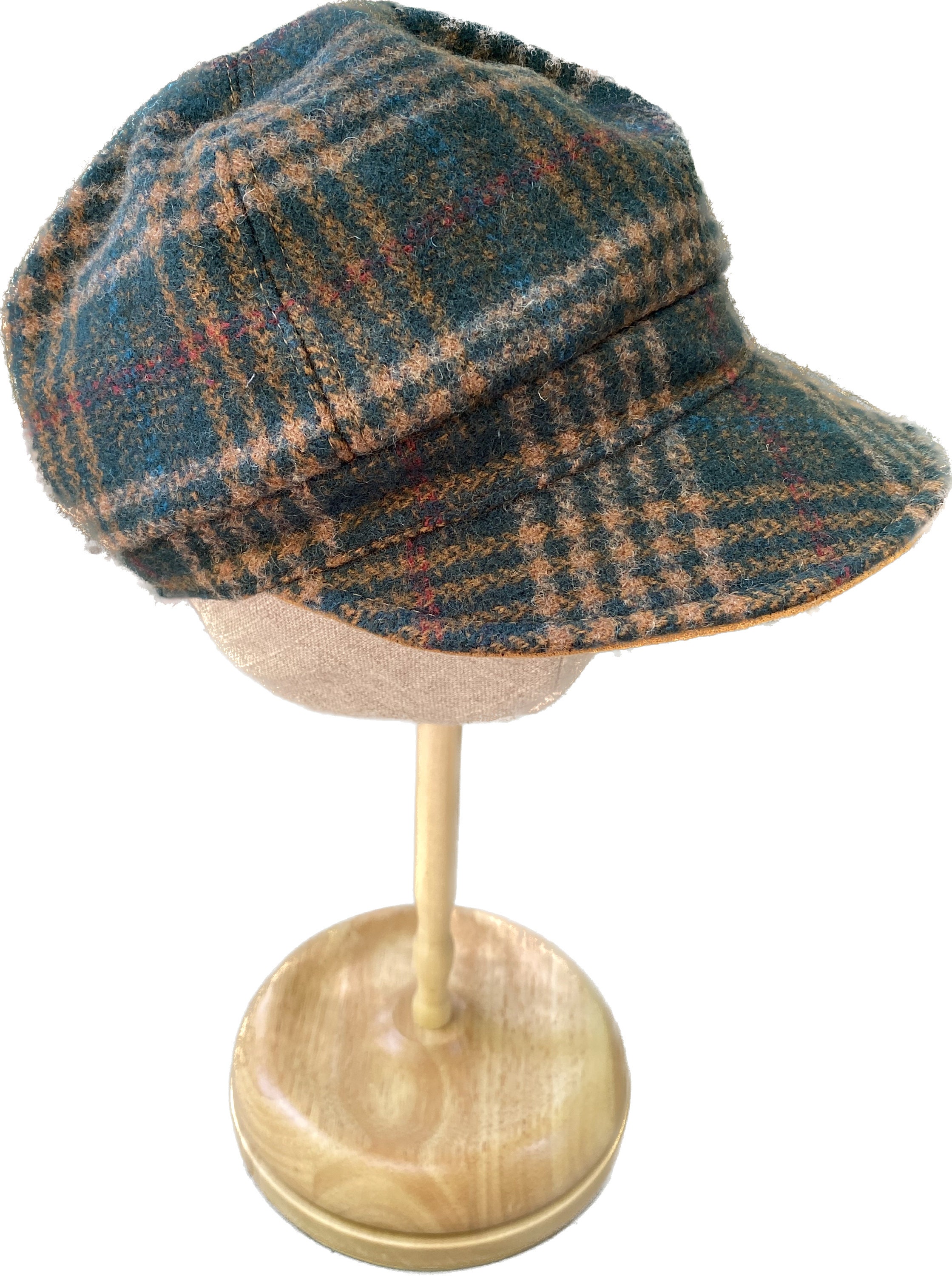 Green Wool Plaid Cap. One of a Kind. - Etsy