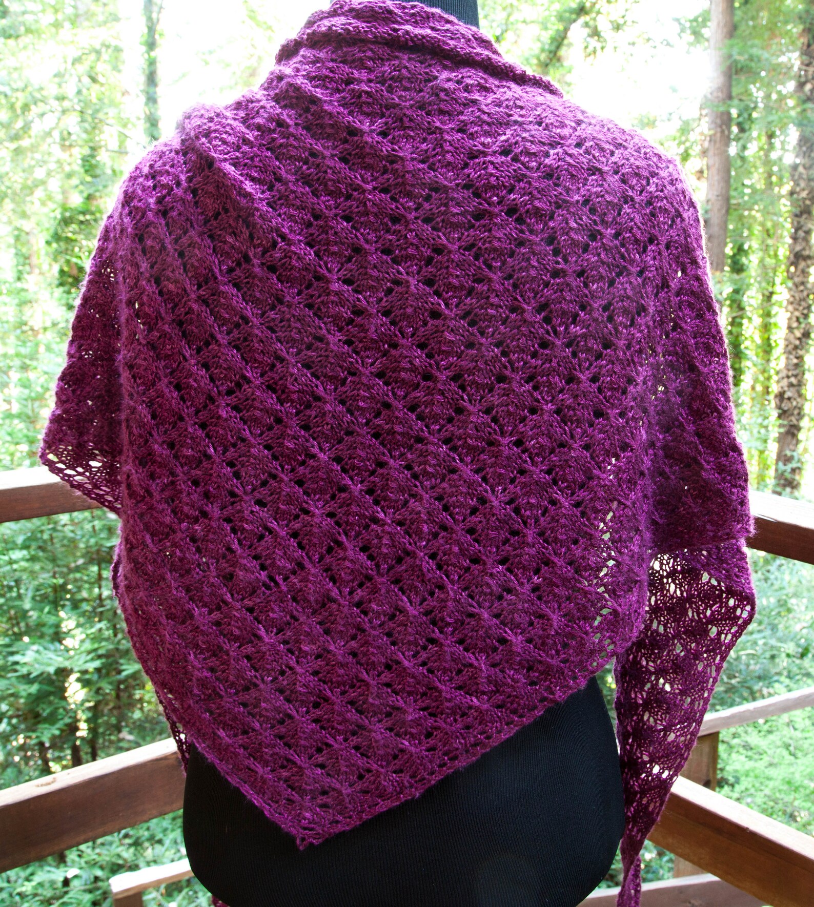 Shawl Knitting Pattern, Ailianna, Triangular Bottoms up Design ...