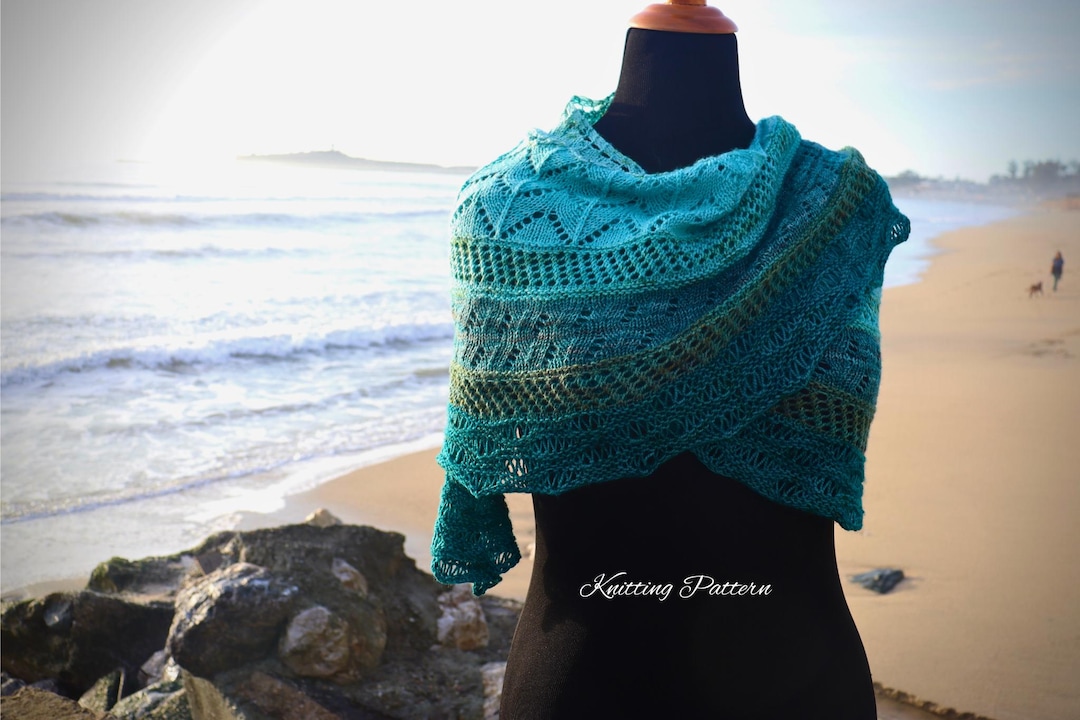 Miramar Beach Crescent Shawl Knitting Pattern - Etsy