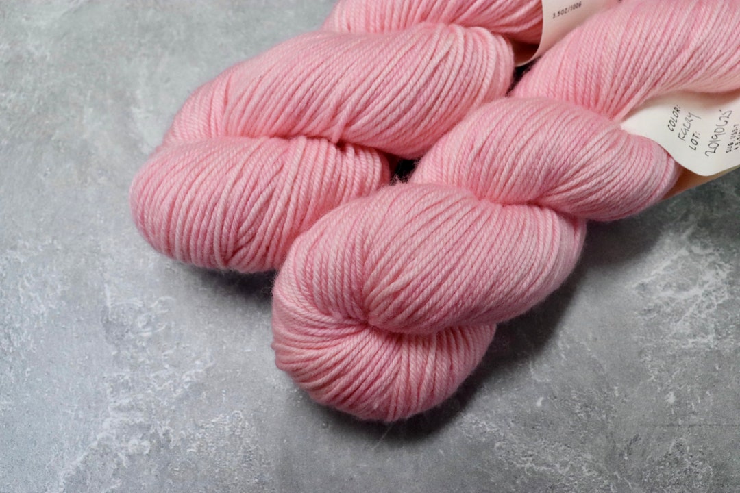 Hand Dyed DK Superwash Merino Wool Yarn in Light Pink Monochrome - Etsy