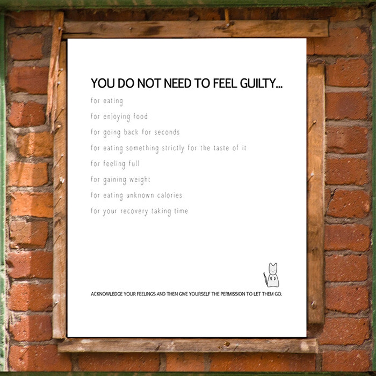 Eating Disorder Recovery Inspirational Art Print Wall Decor Anorexia ...