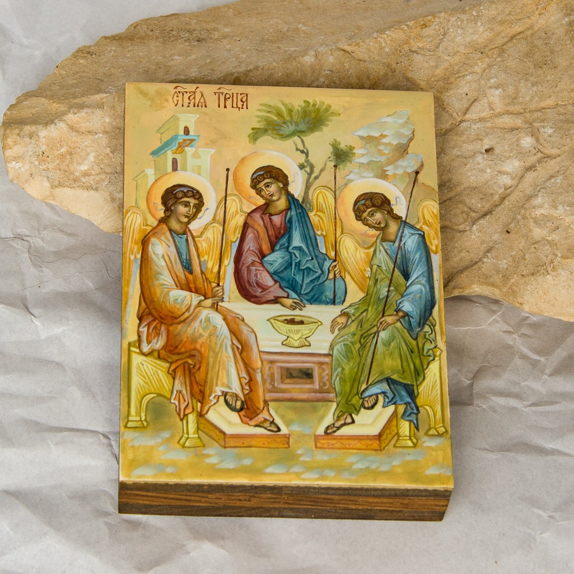 Trinity Orthodox icon Hand painted Russian icon Holy Trinity | Etsy