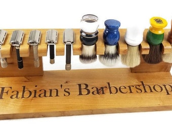 Safety Razor and Shaving Brush Stand Double Decker Wooden | Etsy