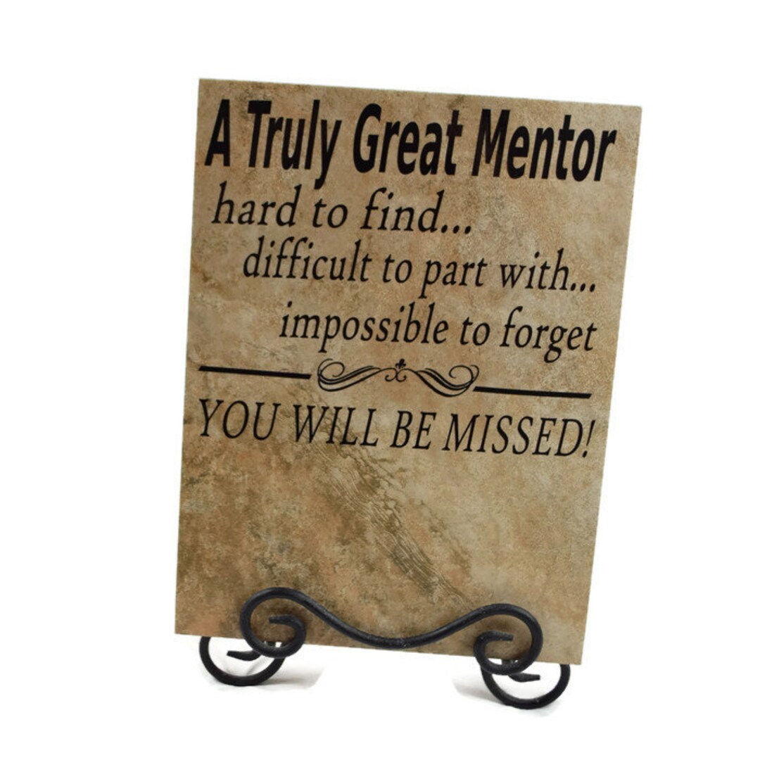 Mentor Retirement Gift: Personalized Ceramic Tile, Black Vinyl ...