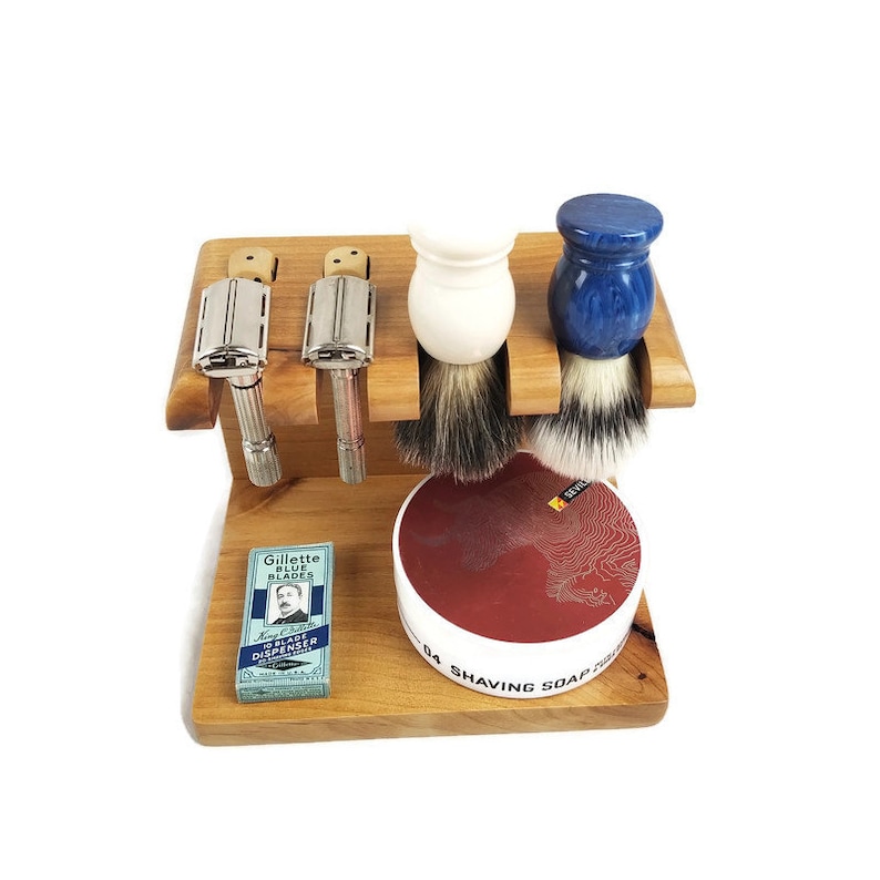 Safety Razor Shaving Brush Stand Custom Wood up to 5 Slots | Etsy