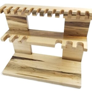 The Ultimate Wood Shaving 12 Razor and 6 Brush Double Decker Stand 16 ...