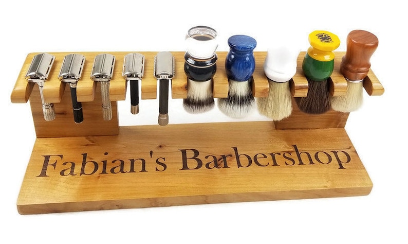 Safety Razor Shaving Brush Stand, Custom Wood up to 5 Slots for Razor ...