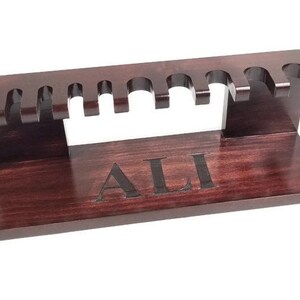 Safety Razor Shaving Brush Stand, Wood W/dark Cherry Stain up to 5 ...