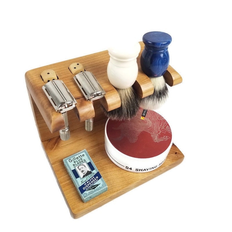 Safety Razor Shaving Brush Stand Custom Wood up to 5 Slots - Etsy