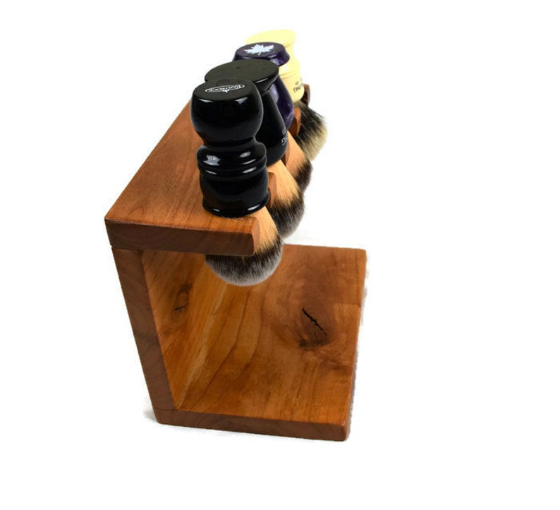 Mens Custom Wood Shaving Brush Stand 4 Brush Slots Fathers - Etsy