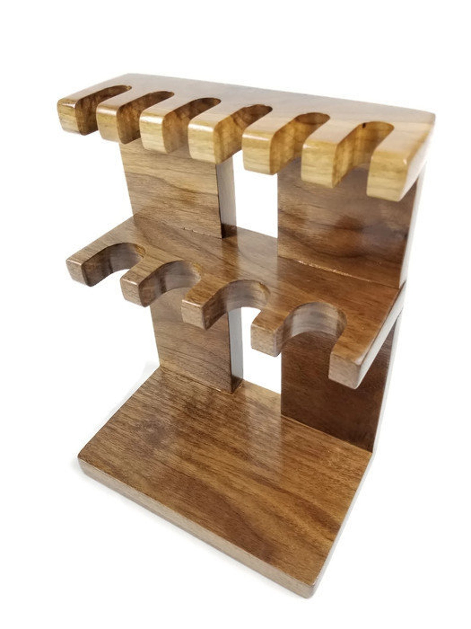 Safety Razor and Shaving Brush Stand Double Decker Wooden, Room for ...