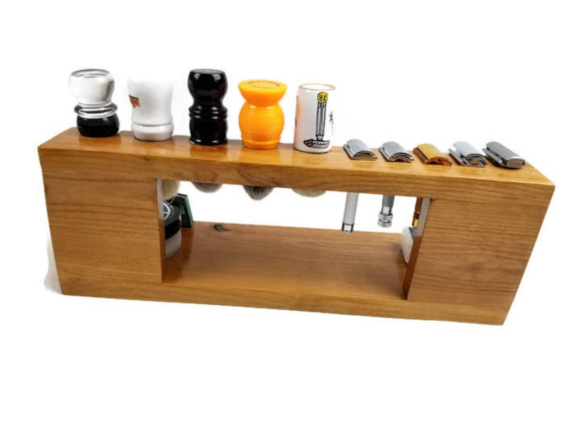 Safety Razor Shaving Brush Stand Custom Wood up to 5 Slots | Etsy