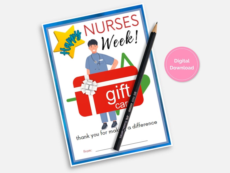 Nurse Appreciation Gift Card Holder, Printable Gift for Nurse, Nurse ...