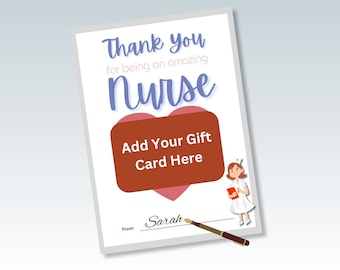 Nurse Appreciation Gift Card Holder, Printable Gift for Nurse, Nurse ...