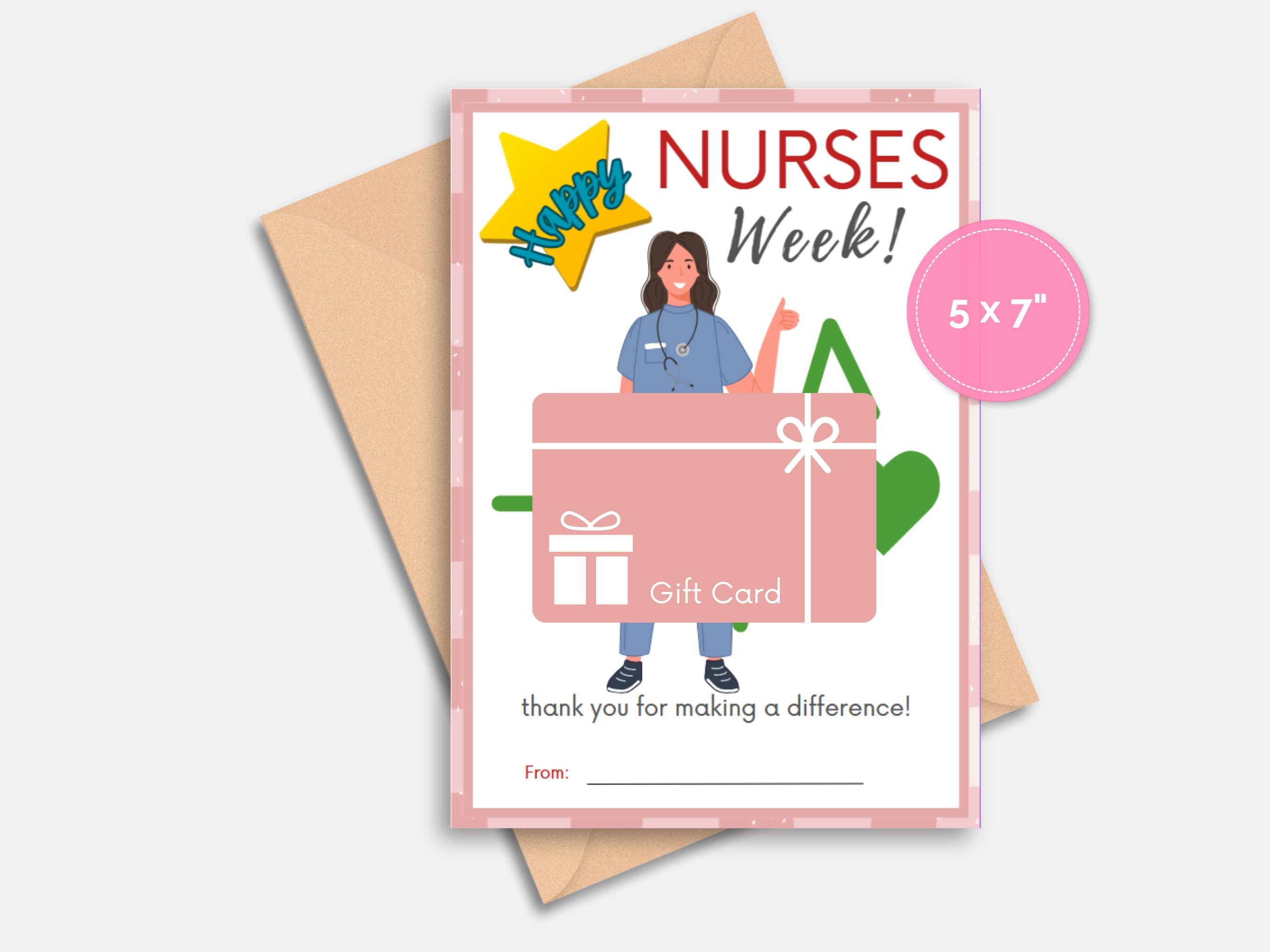 Nurse Appreciation Gift Card Holder, Printable Gift for Nurse, Nurse ...