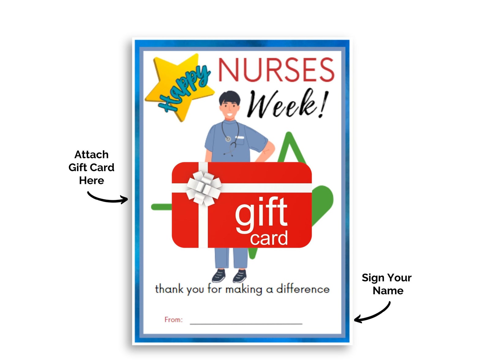 Nurse Appreciation Gift Card Holder, Printable Gift for Nurse, Nurse ...