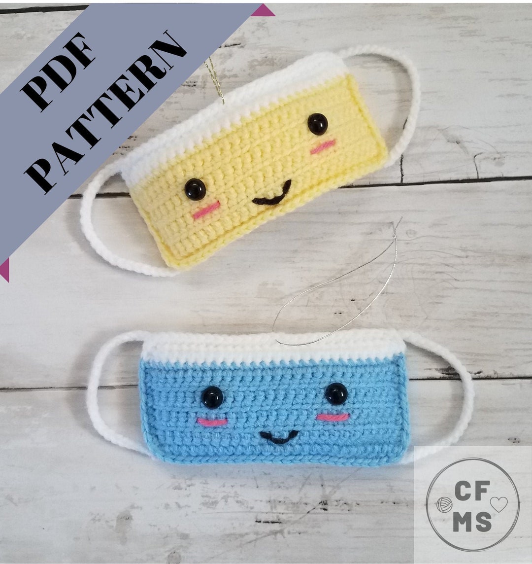 Kawaii Face Mask Ornaments PDF Crochet Pattern - Etsy