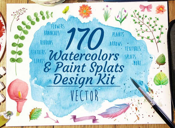 Watercolor Flowers and Plants DIY Bundle | Etsy