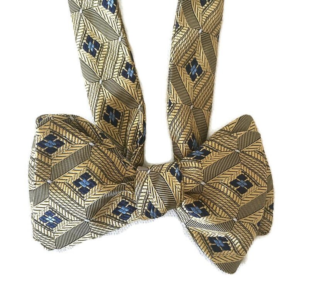 Silk Bow Tie for Men - Fort Knox - One-of-a-kind, Handcrafted - Pre ...