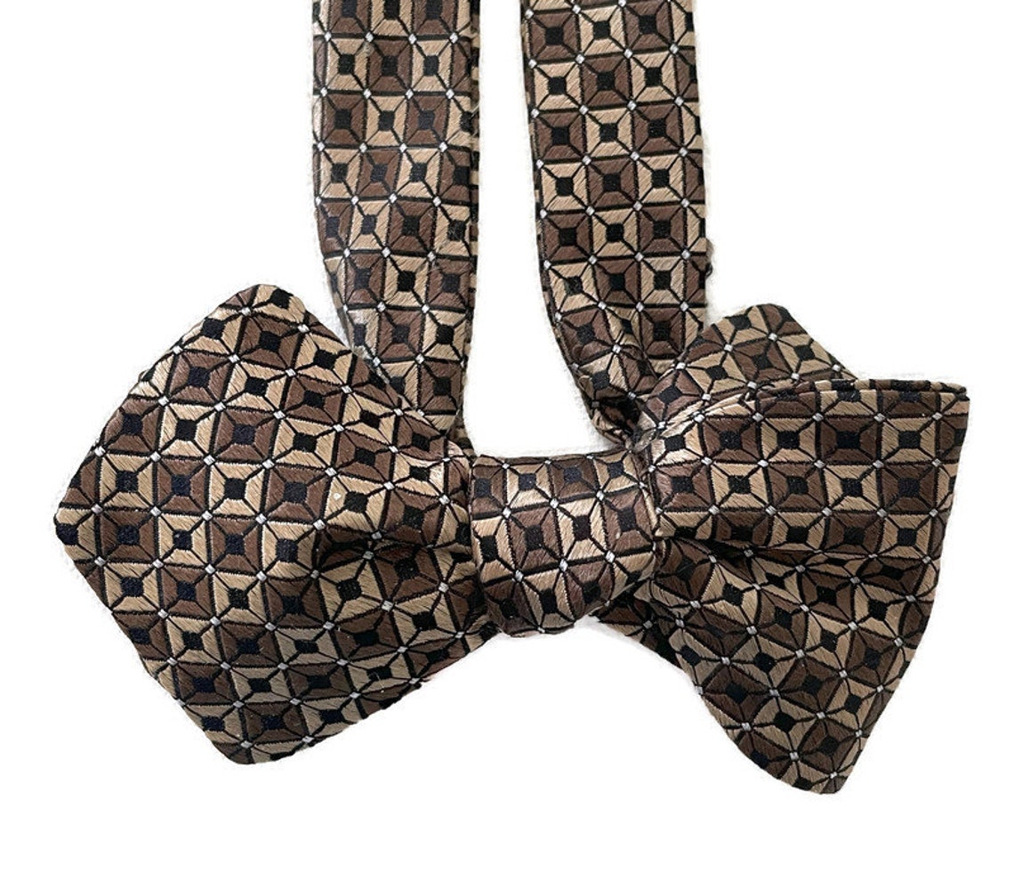 Silk Bow Tie for Men - Copper Ridge - One-of-a-kind, Handcrafted - Self ...