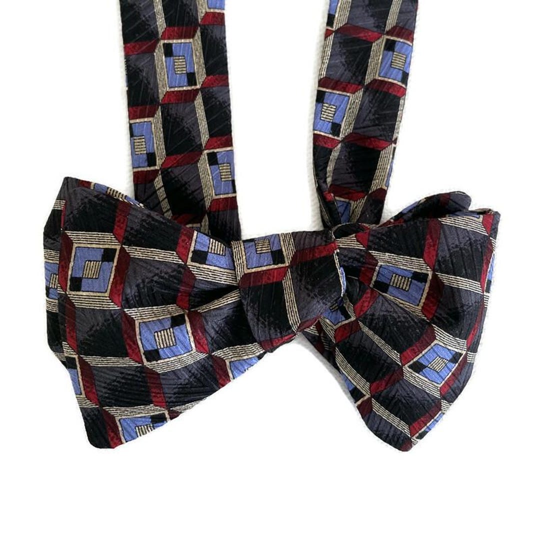 Handcrafted Silk Bow Tie - Checkmate - One-of--a-kind - Self-tie or Pre ...