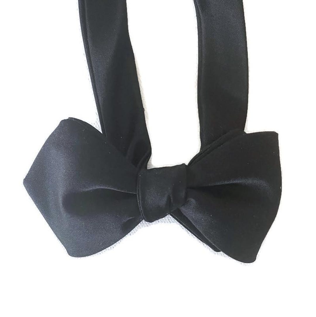 Silk Bow Tie for Men - Black Tie- One-of-a-kind, Handcrafted - Pre-tied ...