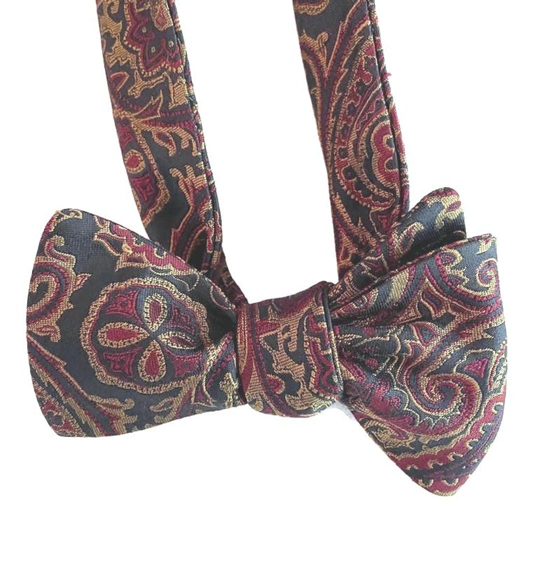 Silk Bow Tie for Men - Tapestry - One-of-a-kind - Handcrafted - Self ...