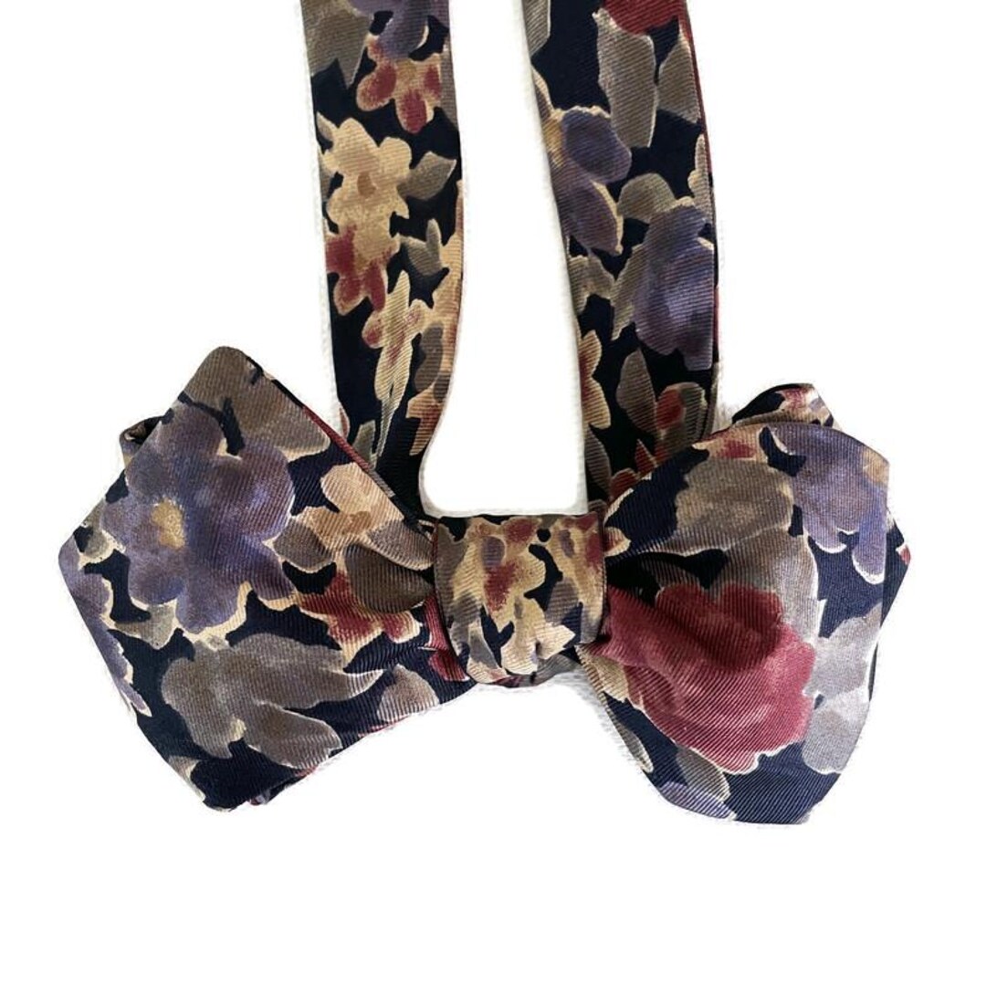 Handcrafted Silk Bow Tie - Night Bloom - One-of-a-kind - Self-tie or ...