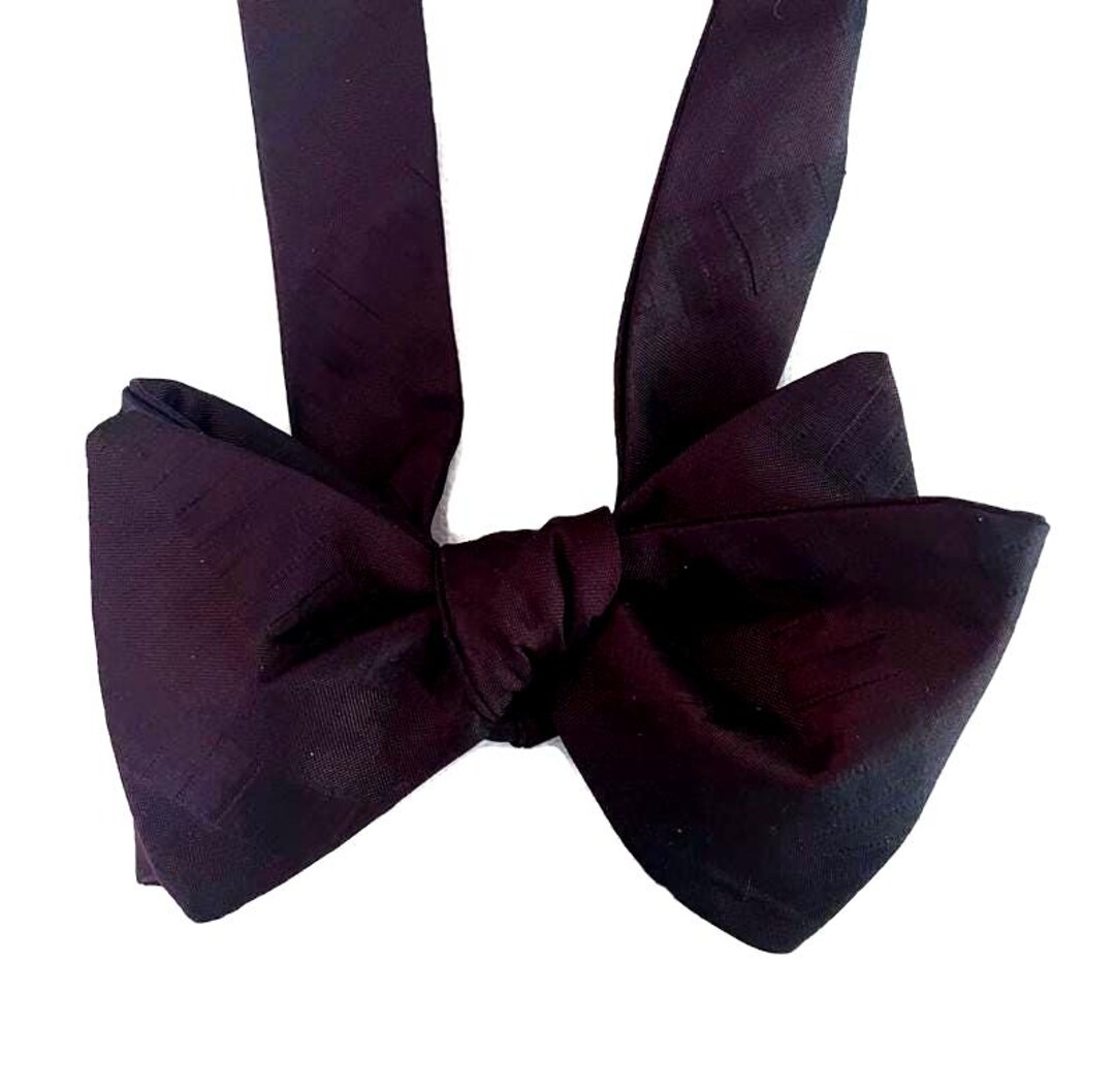 Handcrafted Silk Bowtie - Deep Shadow - One-of-a-kind - Pre-tied or ...