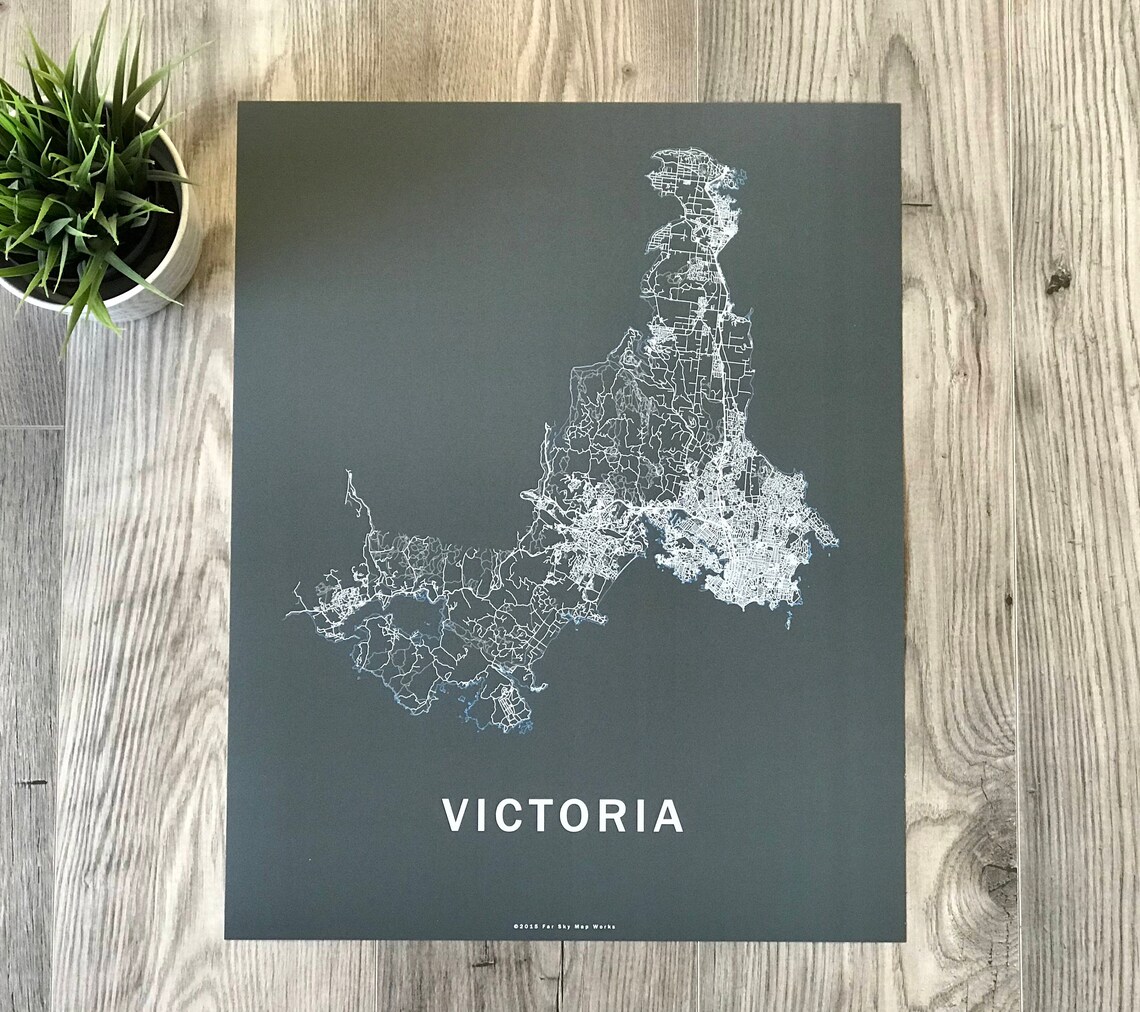 Far Sky Victoria British Columbia Roadnet Map - Etsy