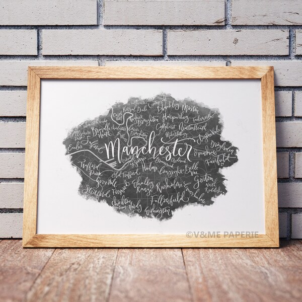 Calligraphy Map - Etsy