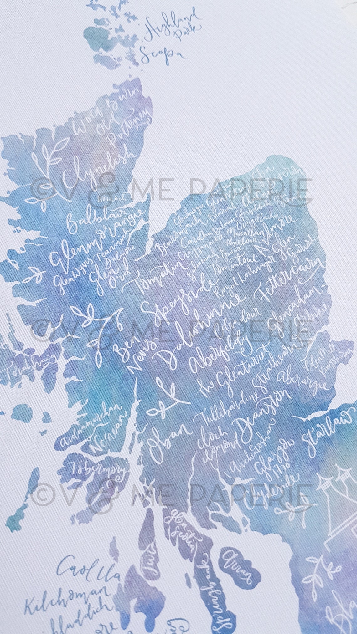 Whisky Map of Scotland Scottish Scotch Calligraphy - Etsy