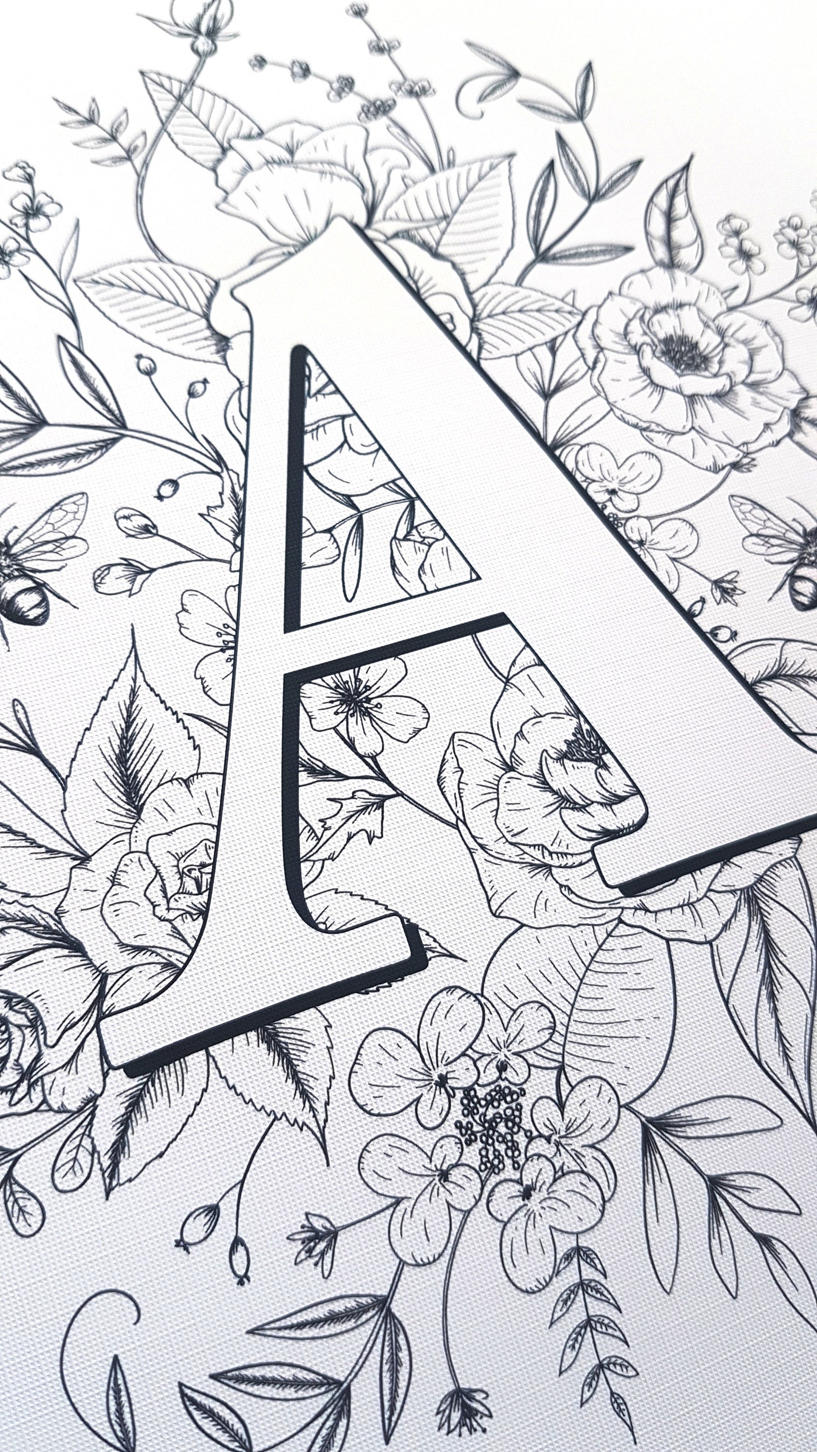 Botanical Alphabet Personalised Initial and Name | Etsy UK