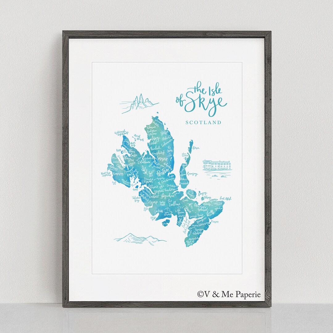 Map of SKYE - Scottish Islands Collection - Calligraphy Scotland ...