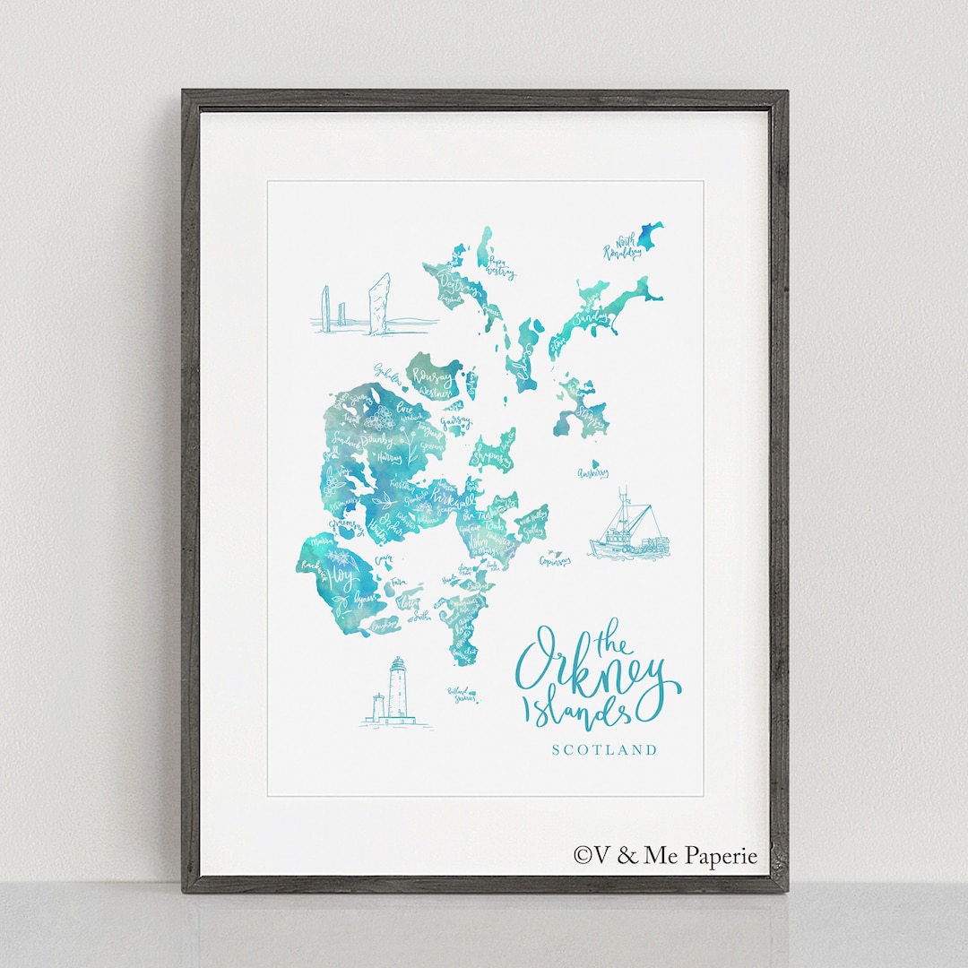 Map of ORKNEY - Scottish Islands Collection - Calligraphy Scotland ...