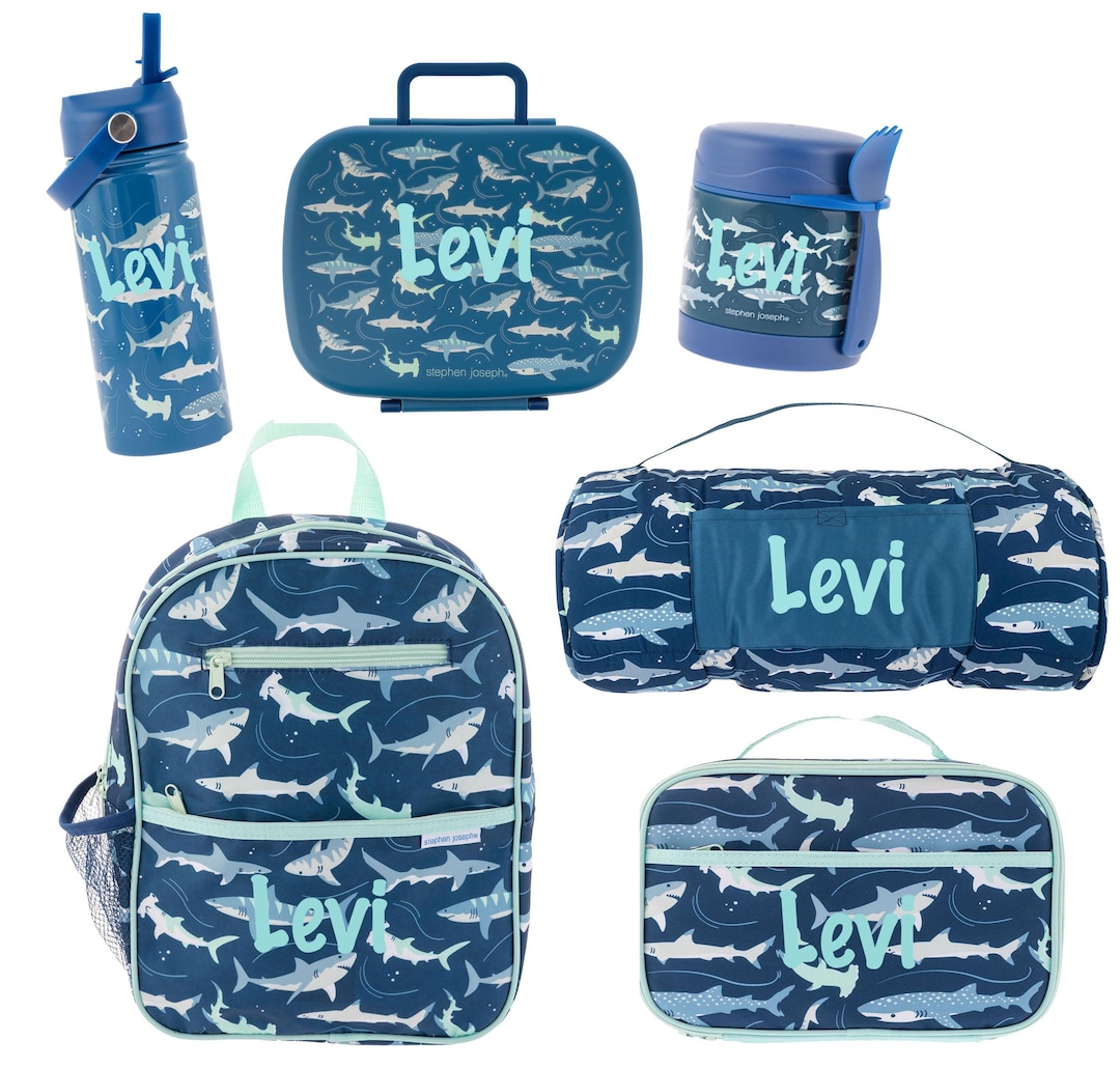 Personalized Shark School Set: Backpack, Lunchbox, Nap Mat & More - Etsy