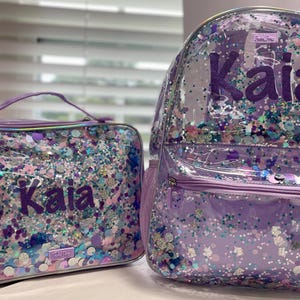 Personalized Clear Confetti Backpack and Lunchbox, Back to School for ...