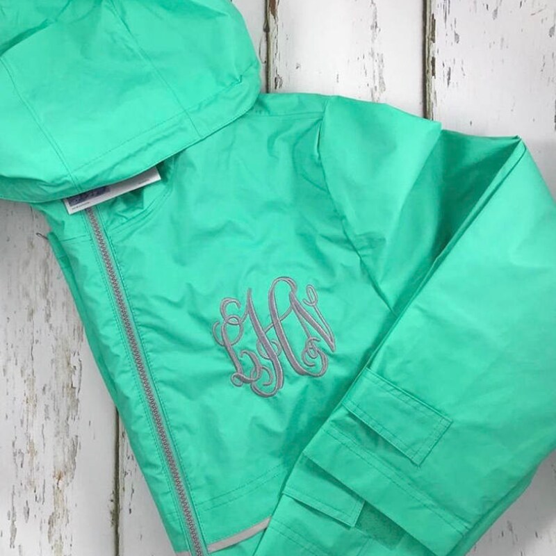 Monogrammed Rain Jacket - Etsy