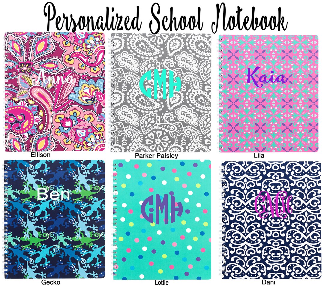 Personalized School Notebook / Back to School / Monogrammed Notebook ...