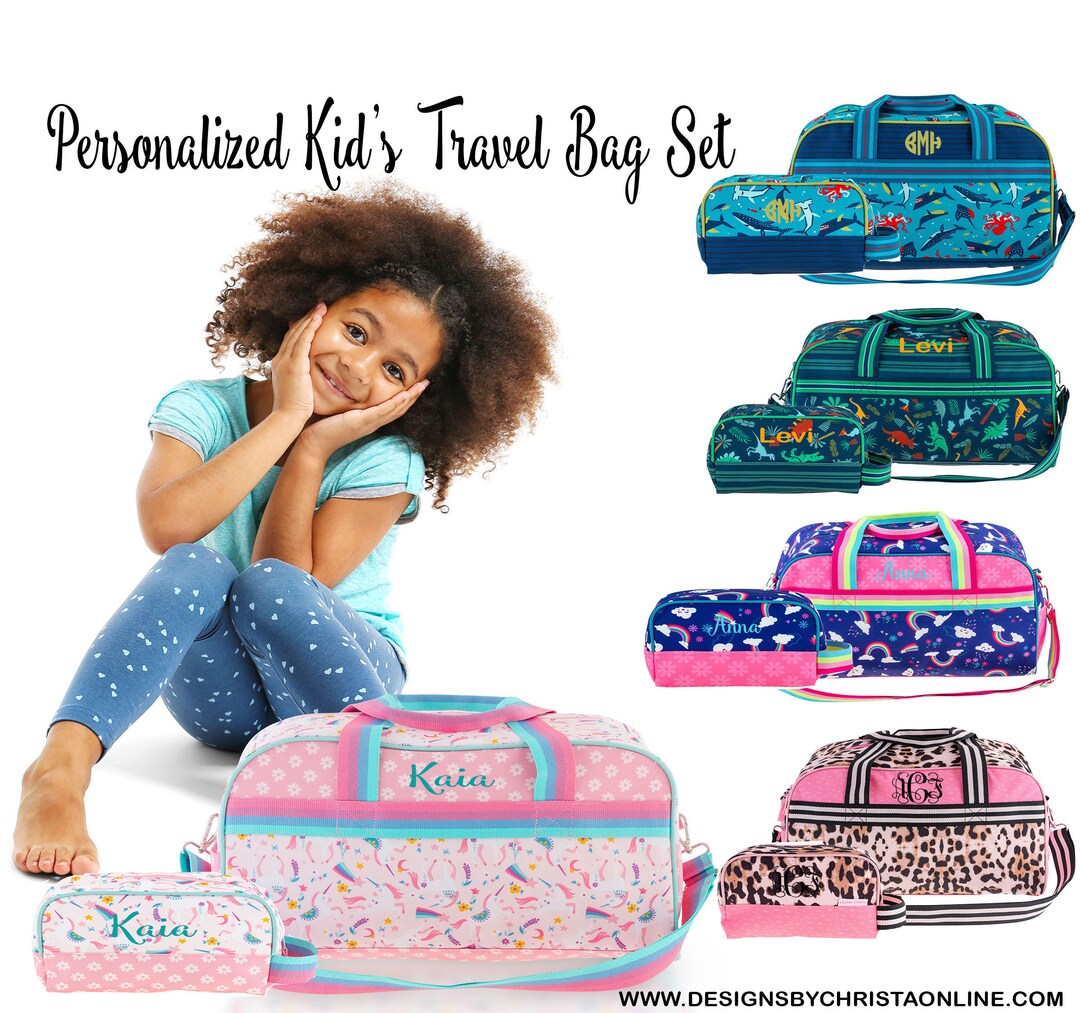 Personalized Kid's Duffel Bag, Travel Bag Set, Stephen Joseph ...