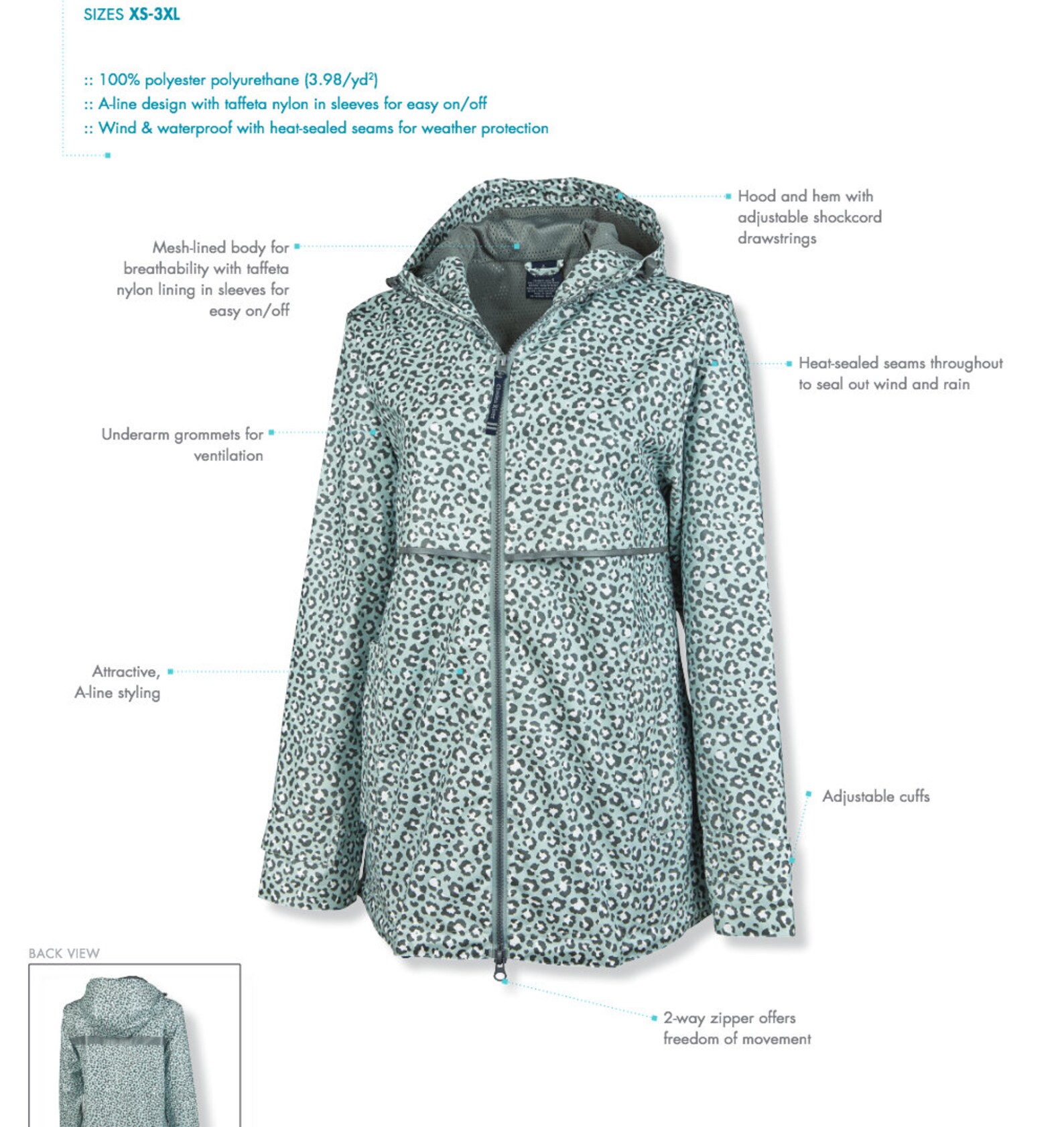 Monogrammed Rain Jacket / Leopard Rain Jacket / Charles River - Etsy