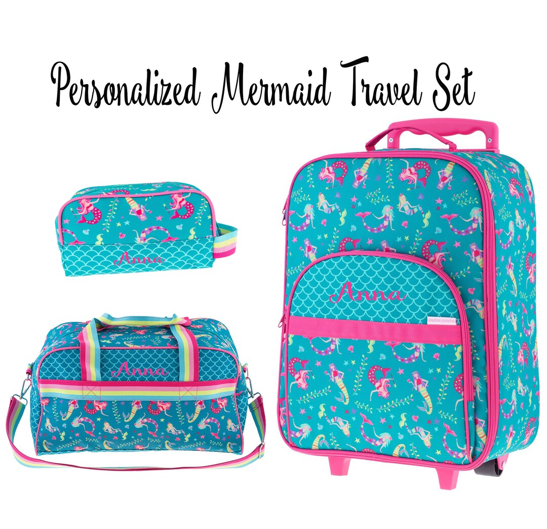 Mermaid Personalized Kid's Travel Luggage Set / Stephen Joseph Travel ...