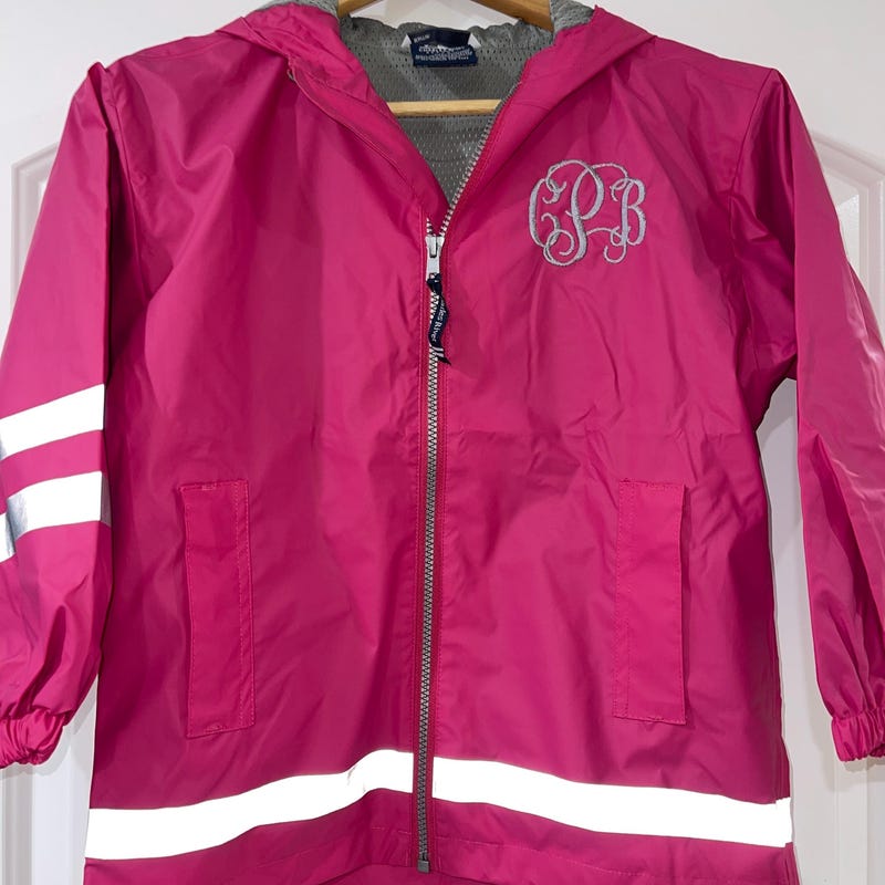 Monogrammed Rain Jacket - Etsy