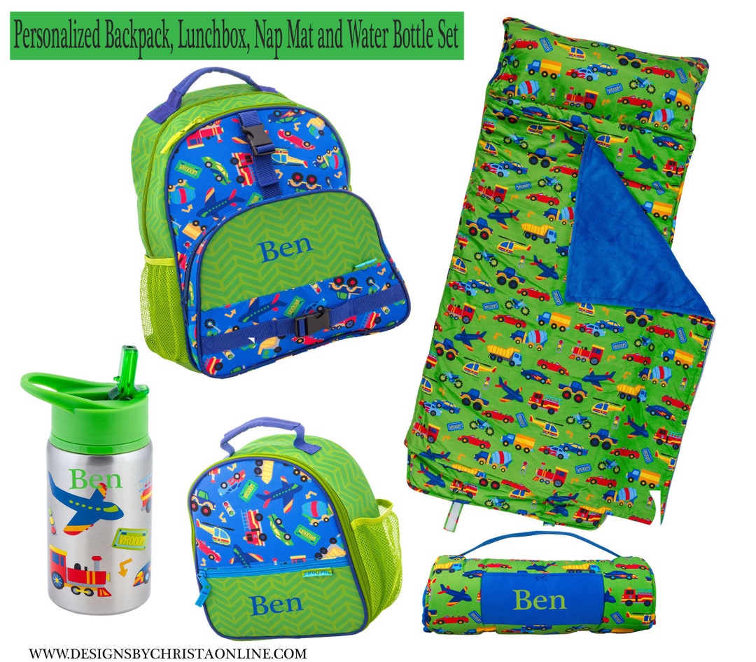 Personalized Boys Backpack Set / Transportation / Back to School / Nap ...