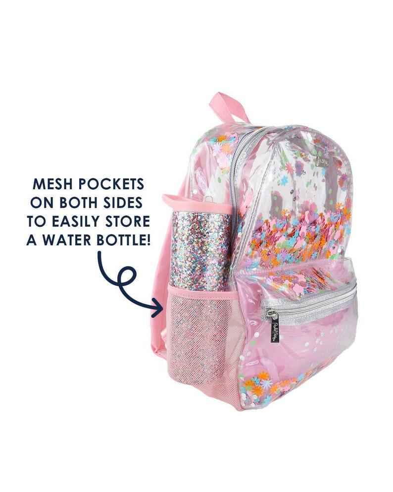 Personalized Flower Confetti Clear Backpack & Lunchbox Set - Etsy