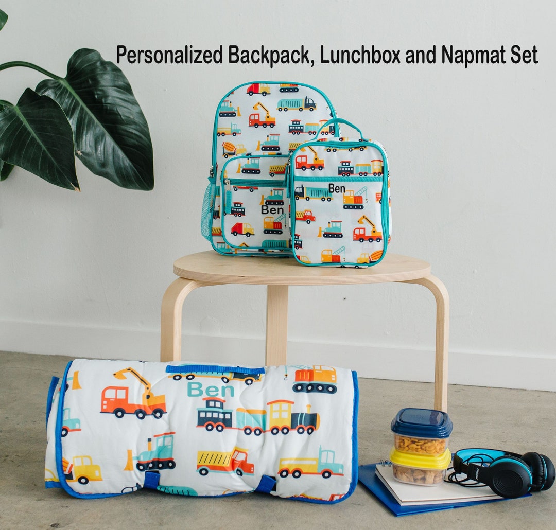 Personalized Backpack, Lunchbox and Napmat Set / Monogrammed Backpack ...