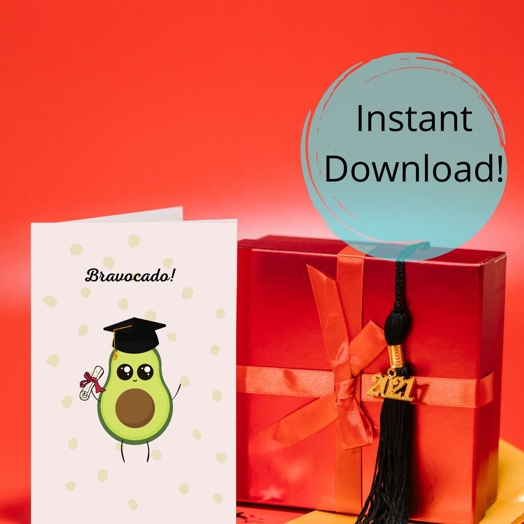 Printable Graduation Card "bravacado" - Etsy