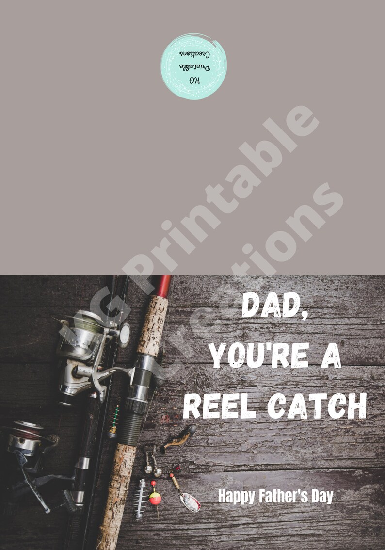 Printable Father's Day Card "dad You're A Reel Catch" - Etsy